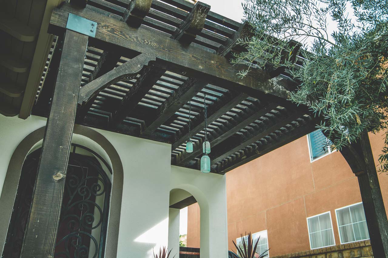 Wood courtyard patio cover - Patio Covers Simi Valley