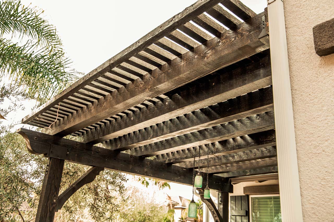 Wood courtyard patio cover - Patio Covers Simi Valley